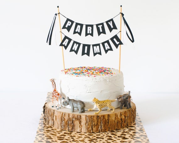 PARTY ANIMAL Cake Topper Animal Birthday Cake Topper Party - Etsy