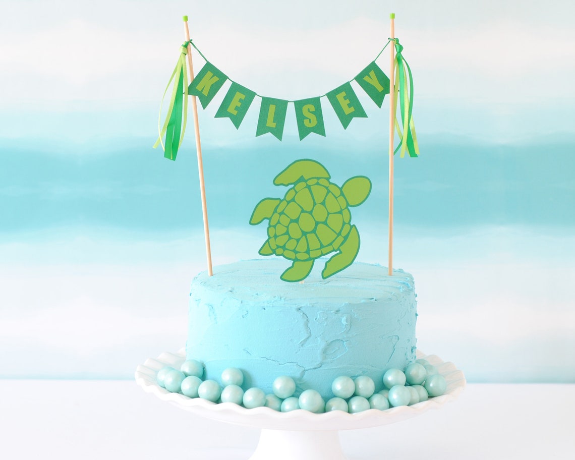 Sea Turtle Birthday Cake Topper Save the Turtles Birthday - Etsy