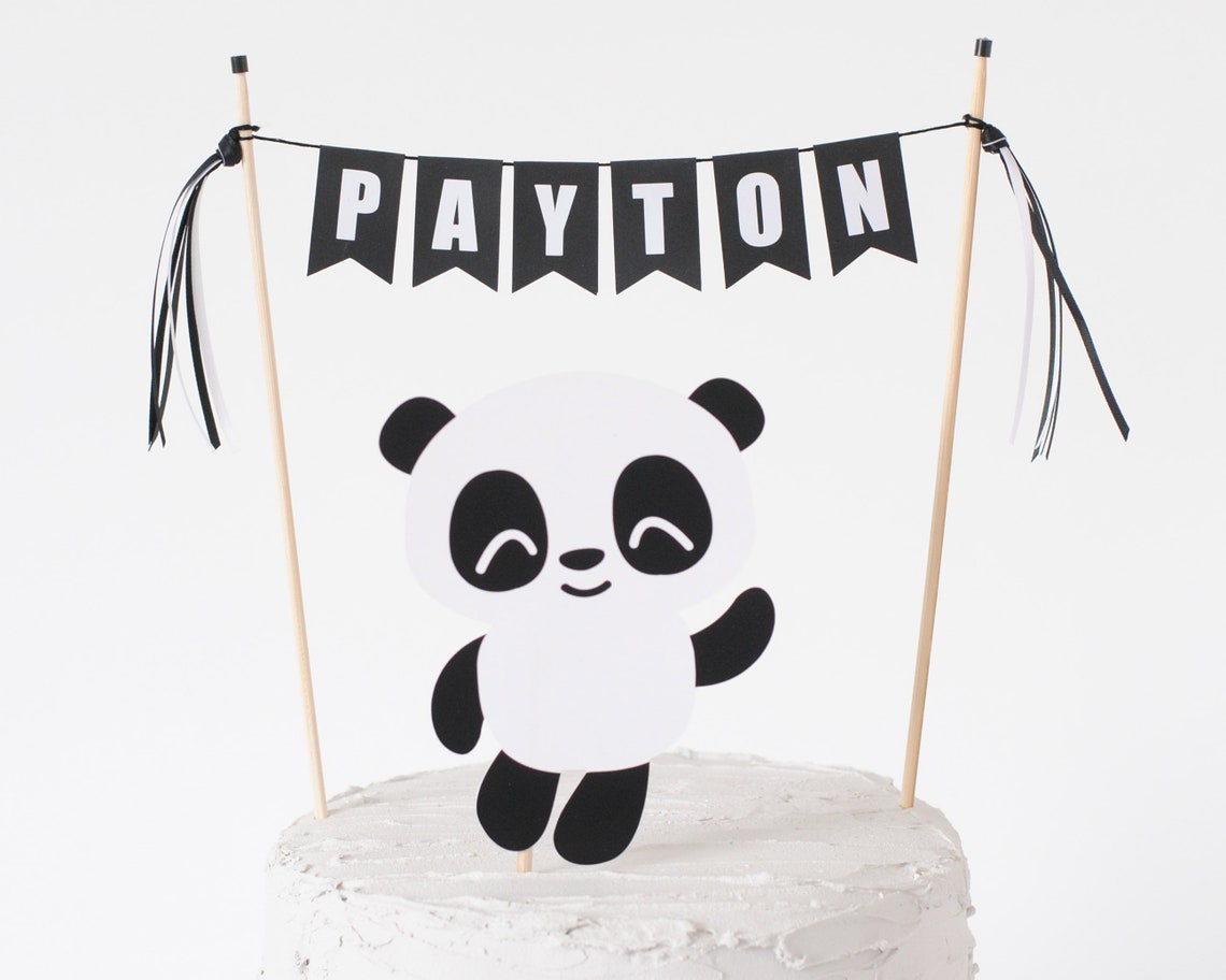 Panda Cake Topper for Birthday Panda Party Cake Topper | Etsy