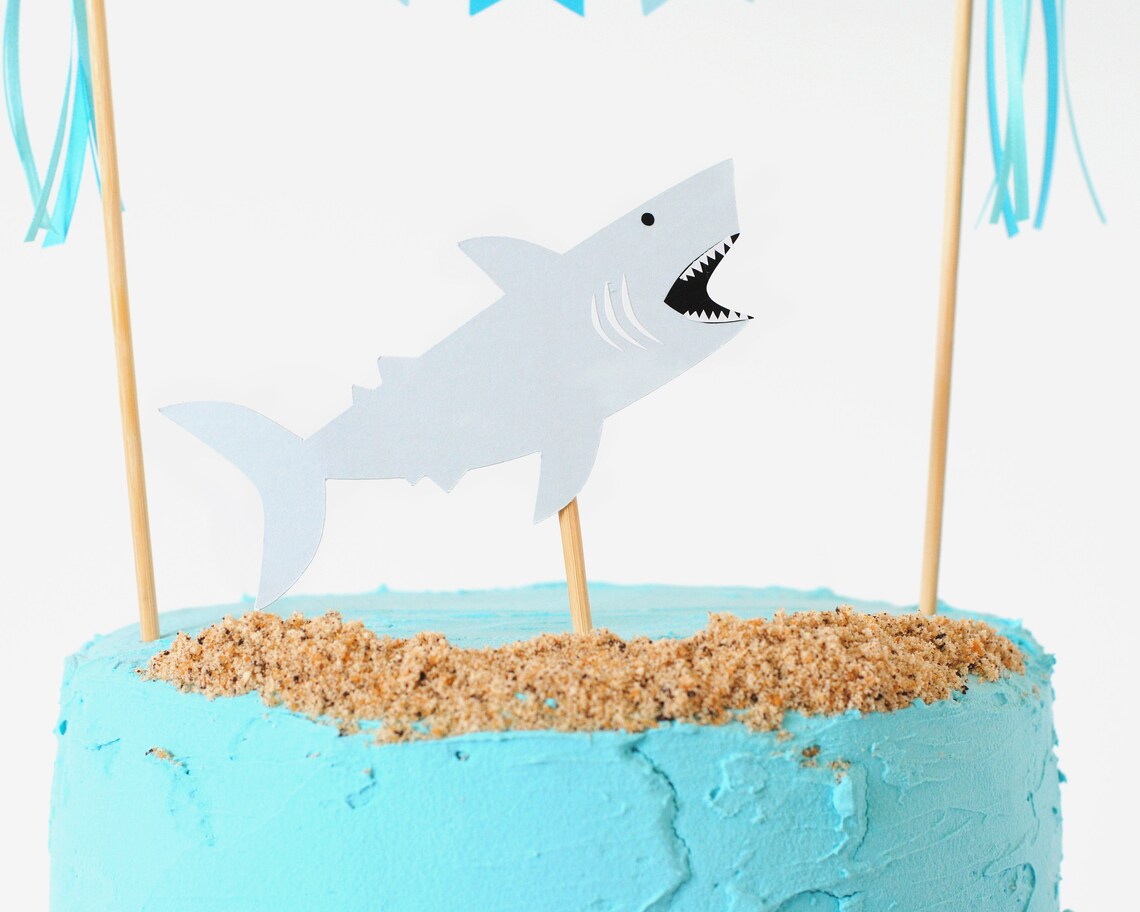 Shark Birthday Cake Topper Shark Birthday Cake Decoration - Etsy