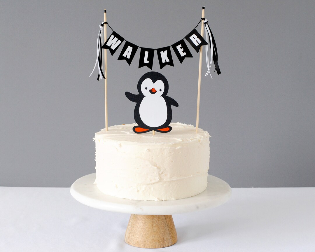 Penguin Birthday Cake Topper - Penguin Party Cake Decoration - Arctic ...