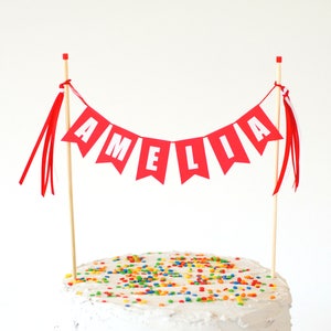 Personalized Name Cake Topper - Birthday Cake Topper Banner - Custom ...