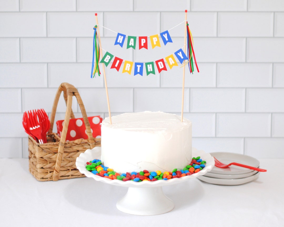 HAPPY BIRTHDAY Cake Topper - Colorful Birthday Cake Topper - Cake ...