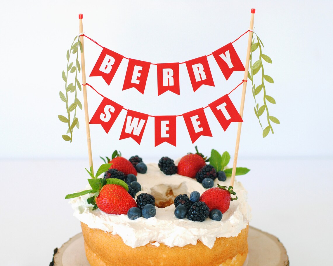 Berry Sweet Cake Topper Strawberry Cake Topper Berry Sweet | Etsy