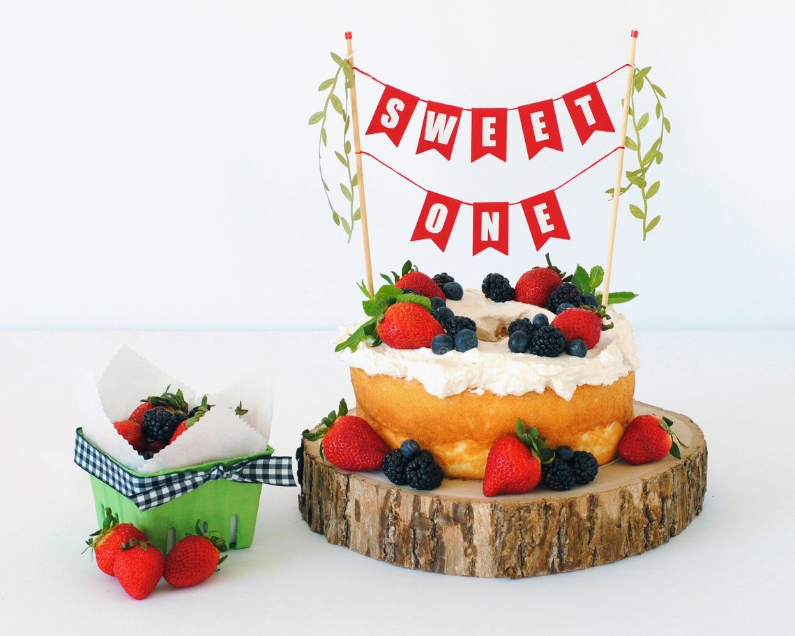 Berry Sweet One Birthday Cake Topper Berry First Birthday - Etsy