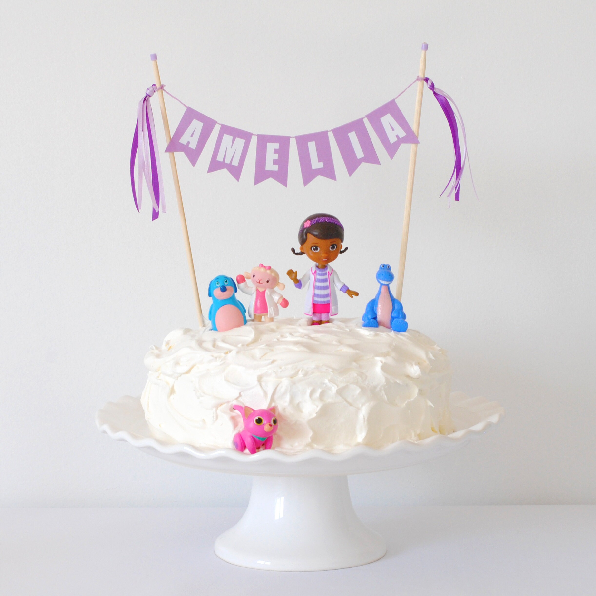 Purple Birthday Cake Topper Purple Party Decor Purple Name - Etsy