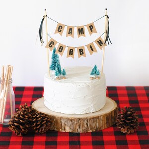 Camp Cake Topper for Birthday Woodland Birthday Cake Topper Camping ...