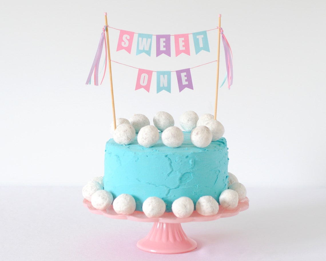 SWEET ONE Cake Topper Sweet One Birthday Party Theme 1st | Etsy