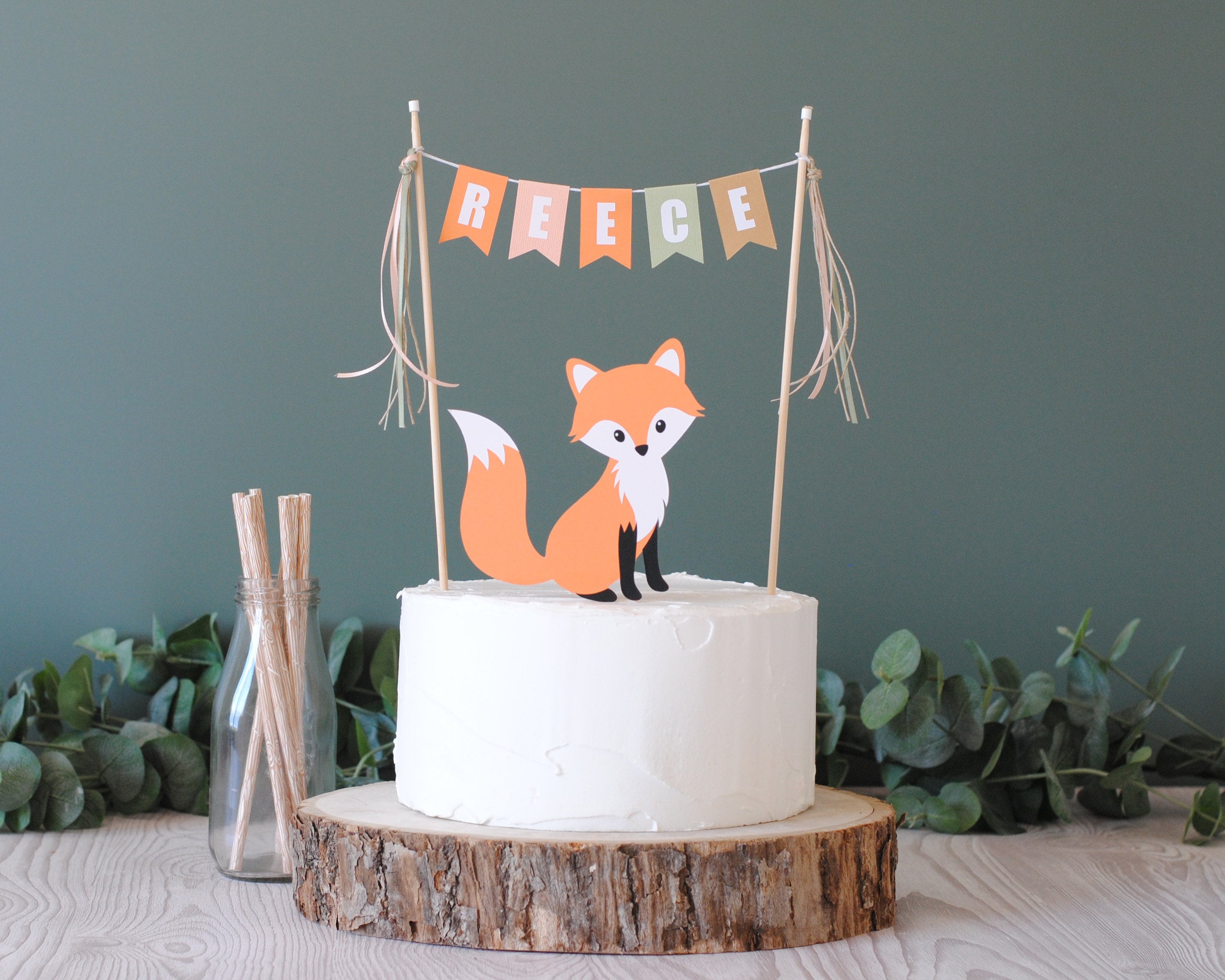 Fox Birthday Cake Topper: Woodland Party Decoration - Etsy