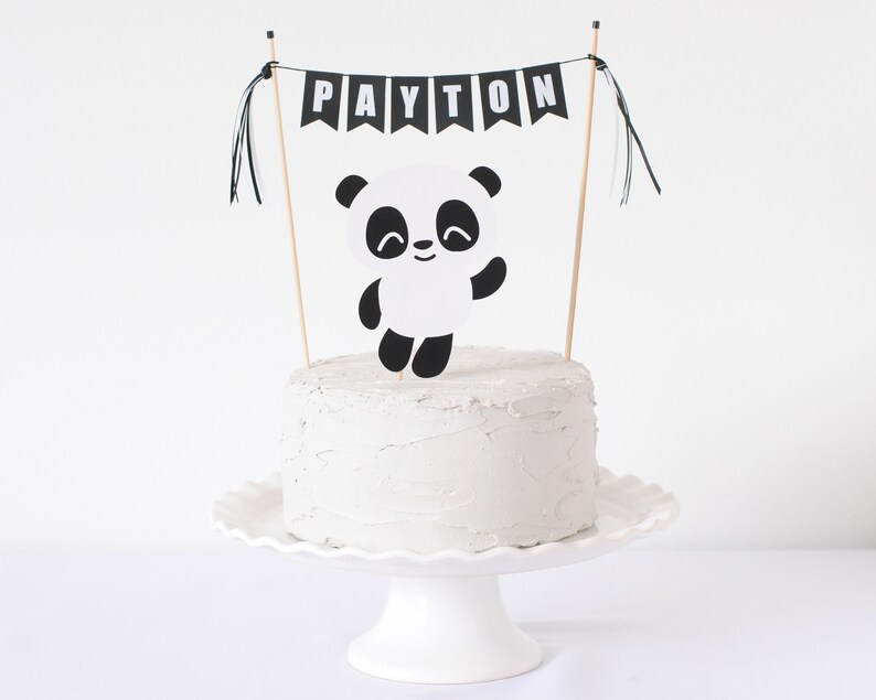 Personalized Panda Birthday Cake Topper: Panda Party Decor - Etsy
