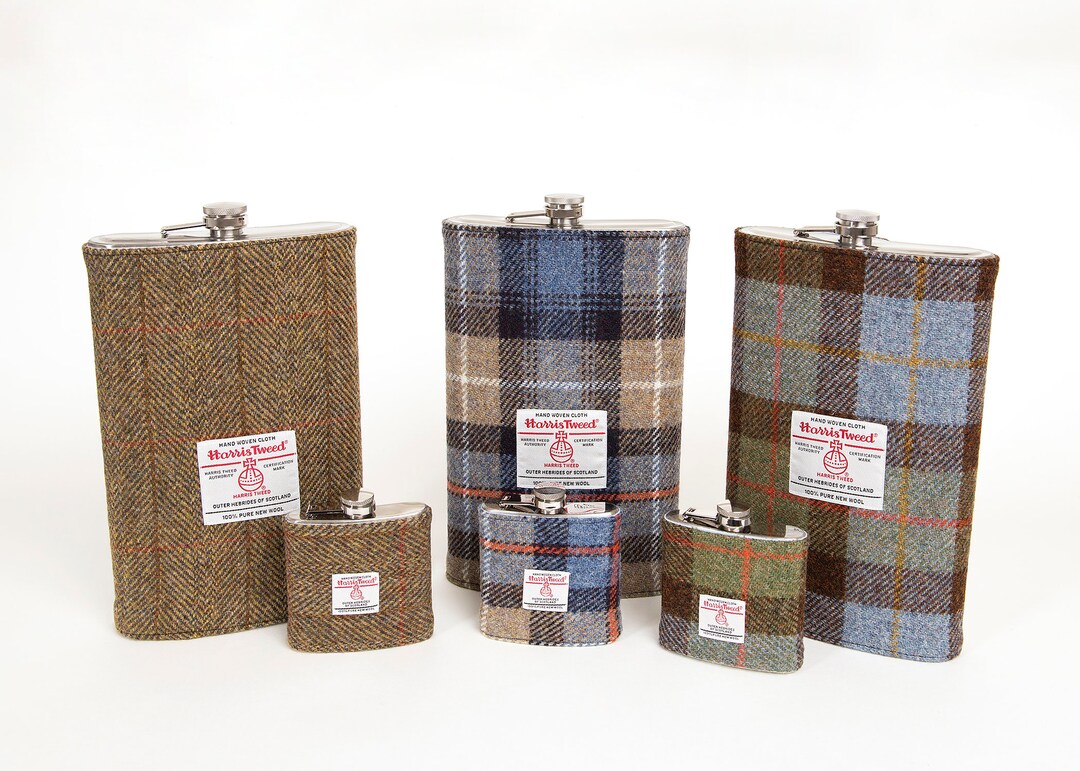 Novelty Gigantic Harris Tweed Hip Flask 64oz / Groom Gift / Best Man ...