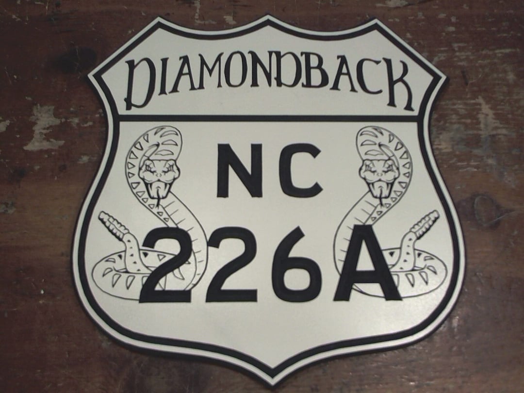 NC 226A Diamond Back Engraved Road Sign Hanging Man Cave Garage ...