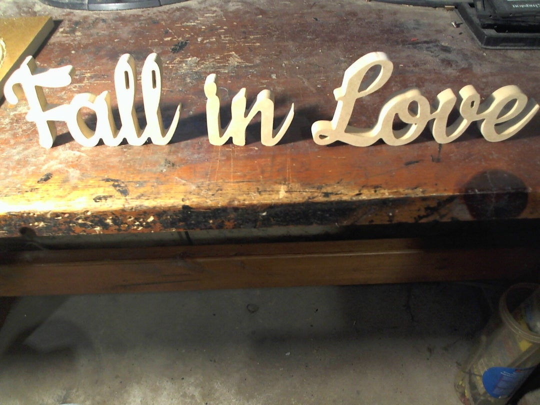 Fall in Love Free Standing MDF Word Cutouts - Etsy