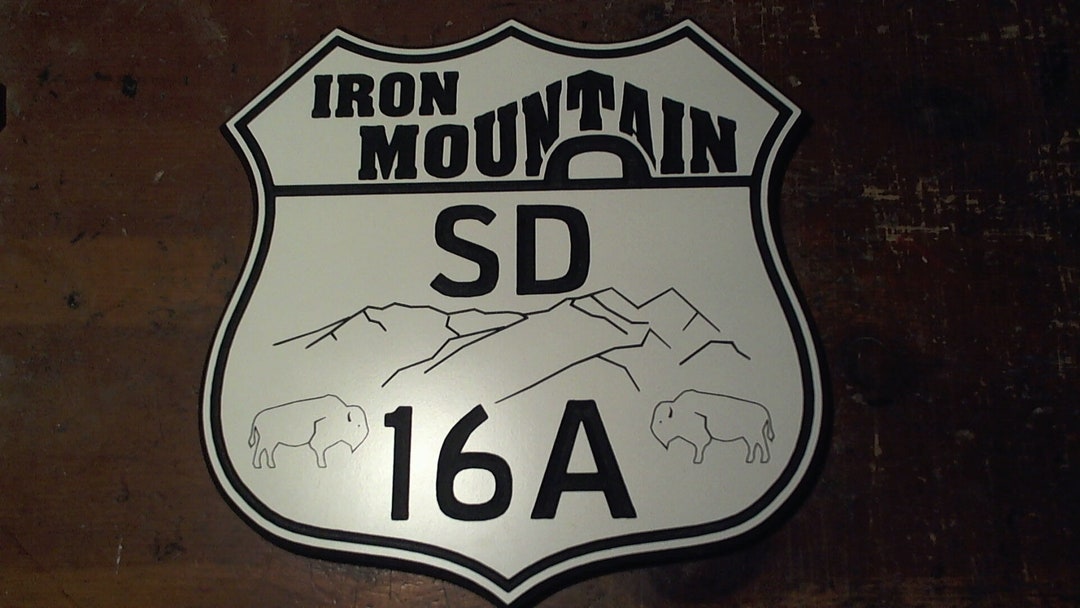 Iron Mountain SD 16A Engraved Road Sign Hanging Man Cave Garage ...