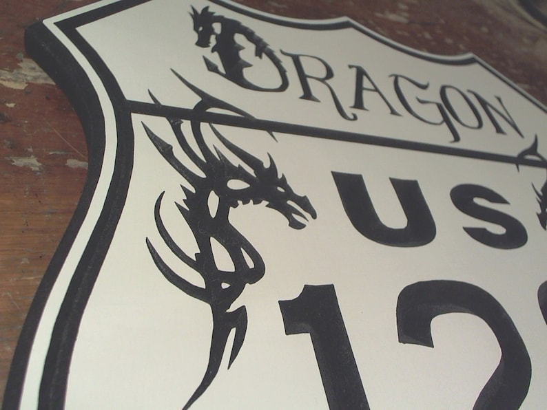 Tail of the Dragon US129 Engraved Road Sign Hanging Man Cave Garage ...