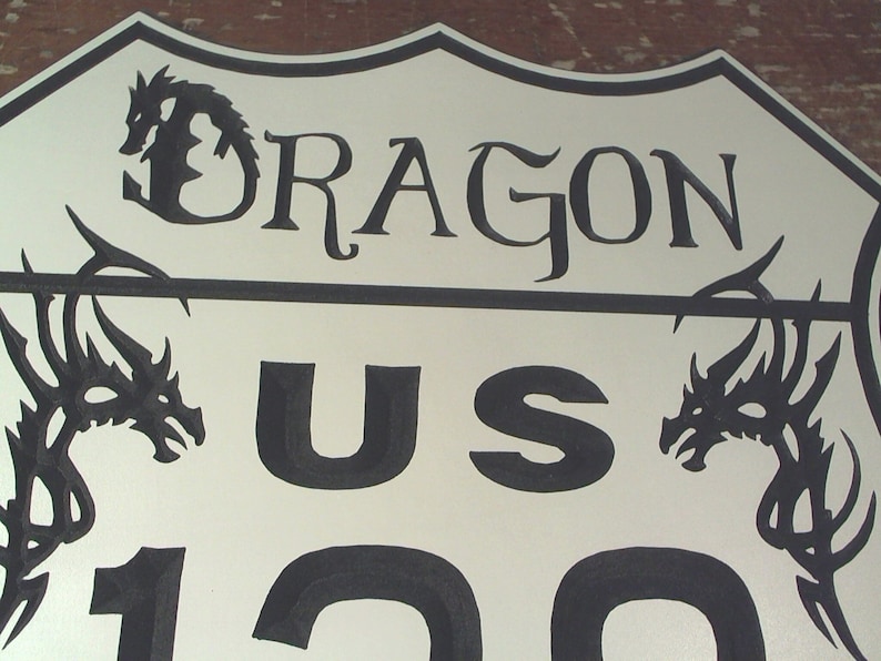 Tail of the Dragon US129 Engraved Road Sign Hanging Man Cave Garage ...