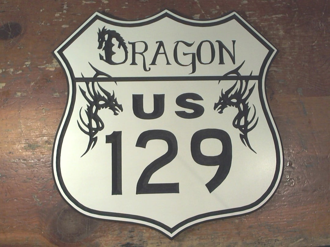 Tail of the Dragon US129 Engraved Road Sign Hanging Man Cave Garage ...