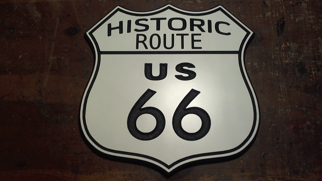 Historic Route 66 CNC Cut Road Sign Hanging Man Cave Garage Motorcycle ...