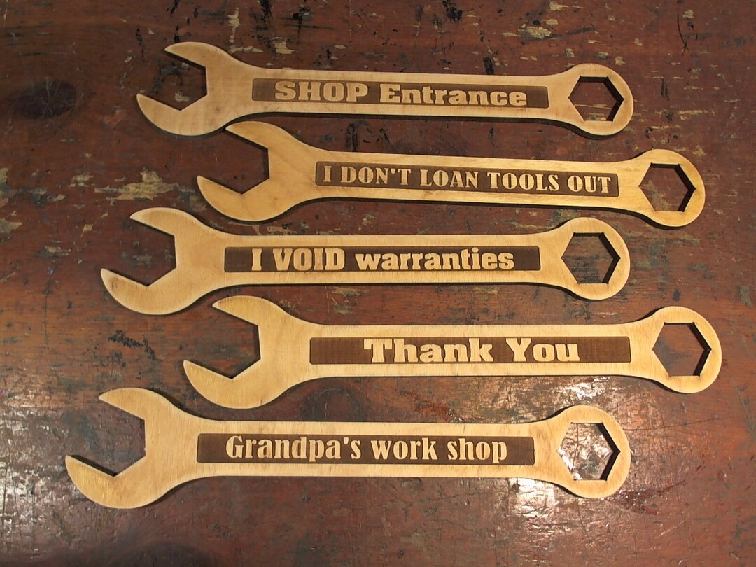 Wooden Wrench Signs for the Garage Shop Man Cave Business Mechanics ...