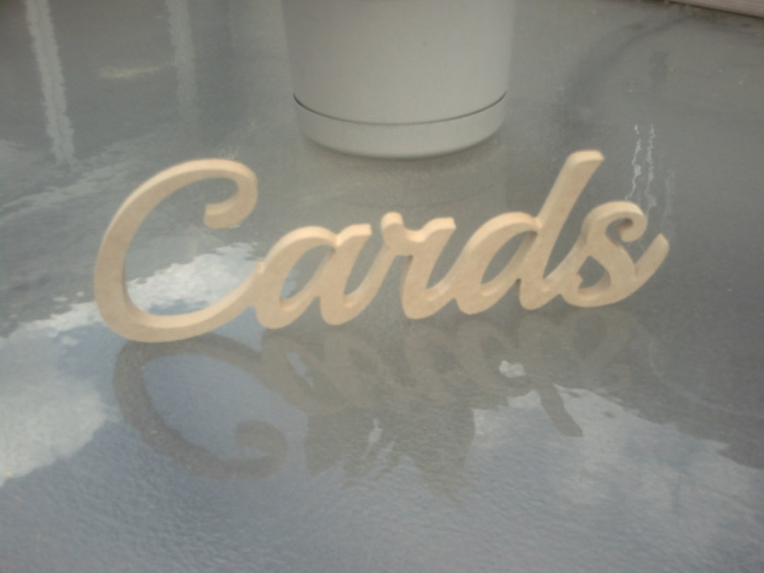 Free Standing Script 9" Word "cards" Wedding Reception Party Table ...