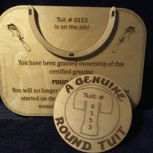 Laser Cut Etched A Round Tuit Desk Sign With Stand - Etsy