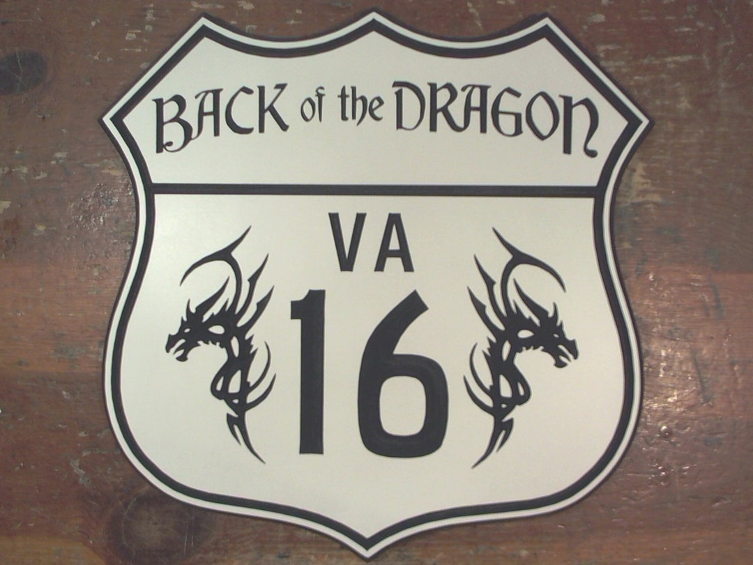 Back of the Dragon Route 16 Engraved Road Sign Hanging Man Cave Garage ...