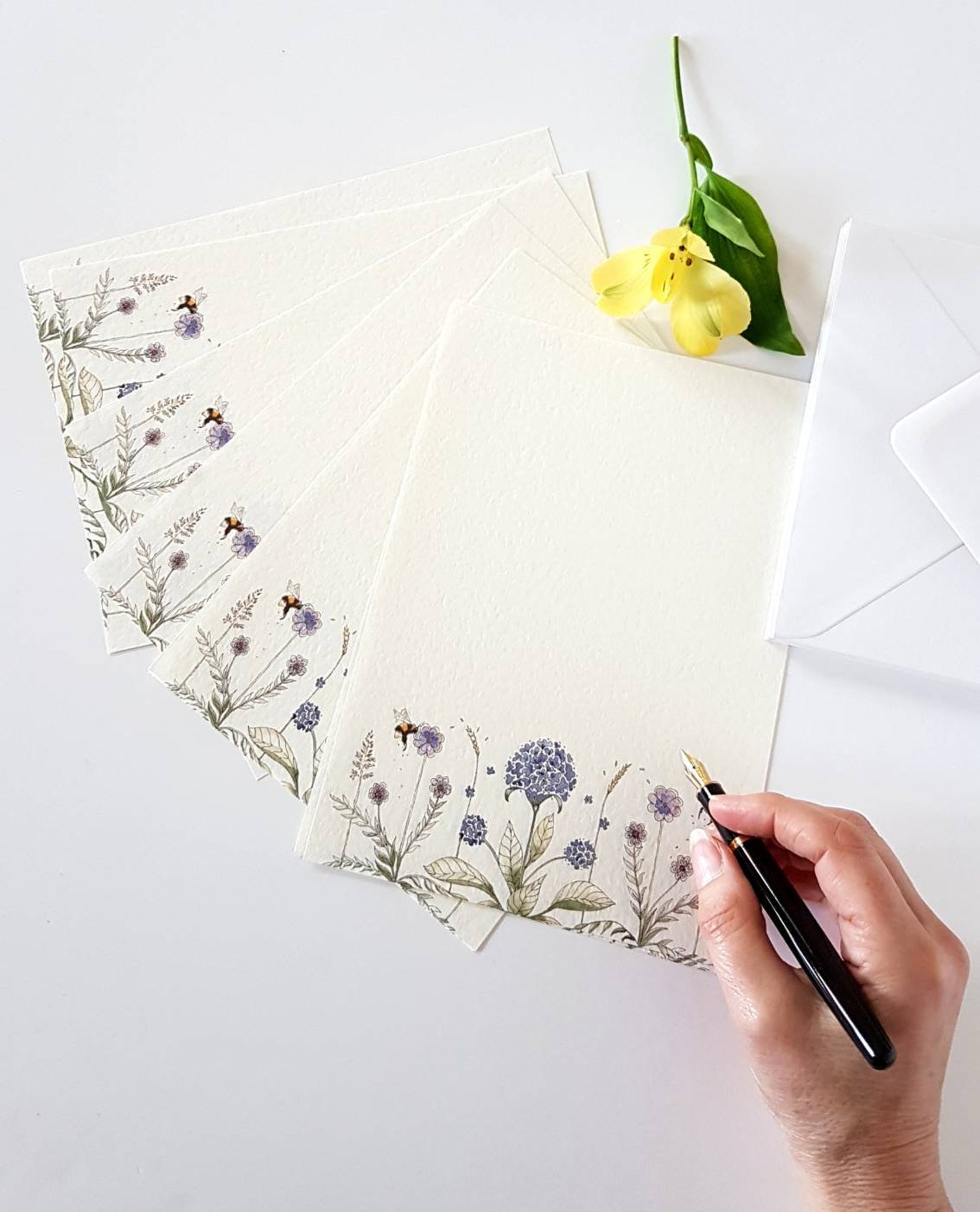 Botanical writing paper gift set with posh envelopes luxury | Etsy