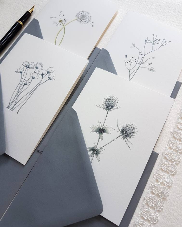 Blank Notelets With Envelopes Pretty Floral Note Cards for - Etsy UK