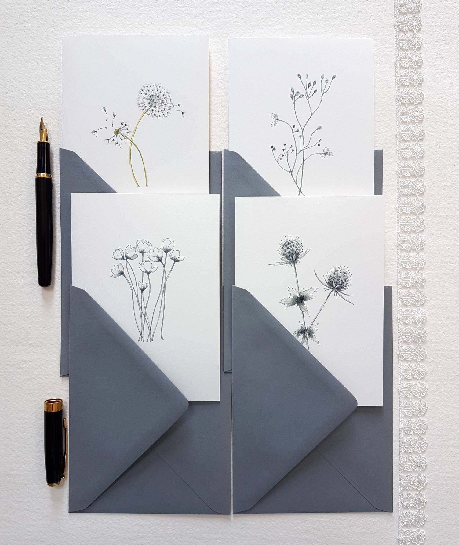 Blank Notelets With Envelopes Pretty Floral Note Cards for - Etsy UK