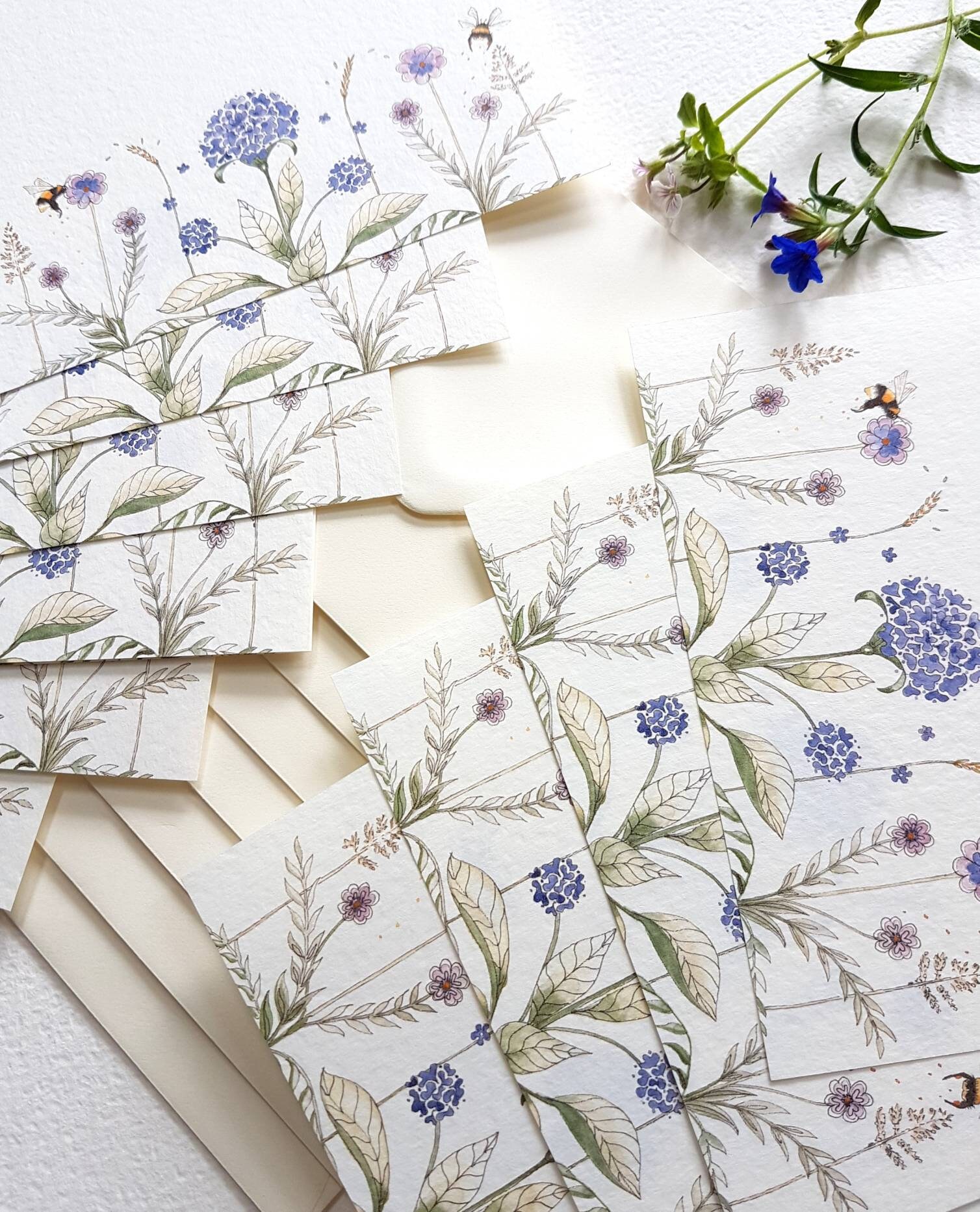 Botanical Writing Paper Gift Set With Cream Envelopes Luxury - Etsy UK
