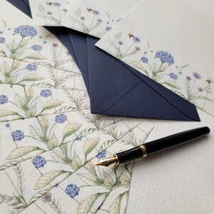Botanical Writing Paper Gift Set With Luxury Navy Envelopes, Luxury ...