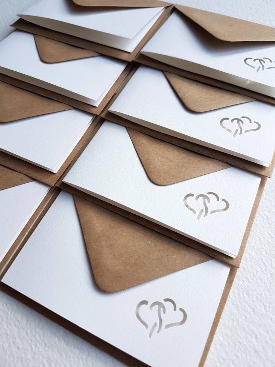 Mini Note Card Sets, Heart Motif Tiny Cards for DIY Stationery. - Etsy