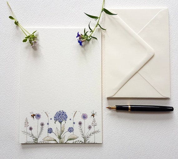 Botanical Writing Paper Gift Set With Cream Envelopes Luxury - Etsy