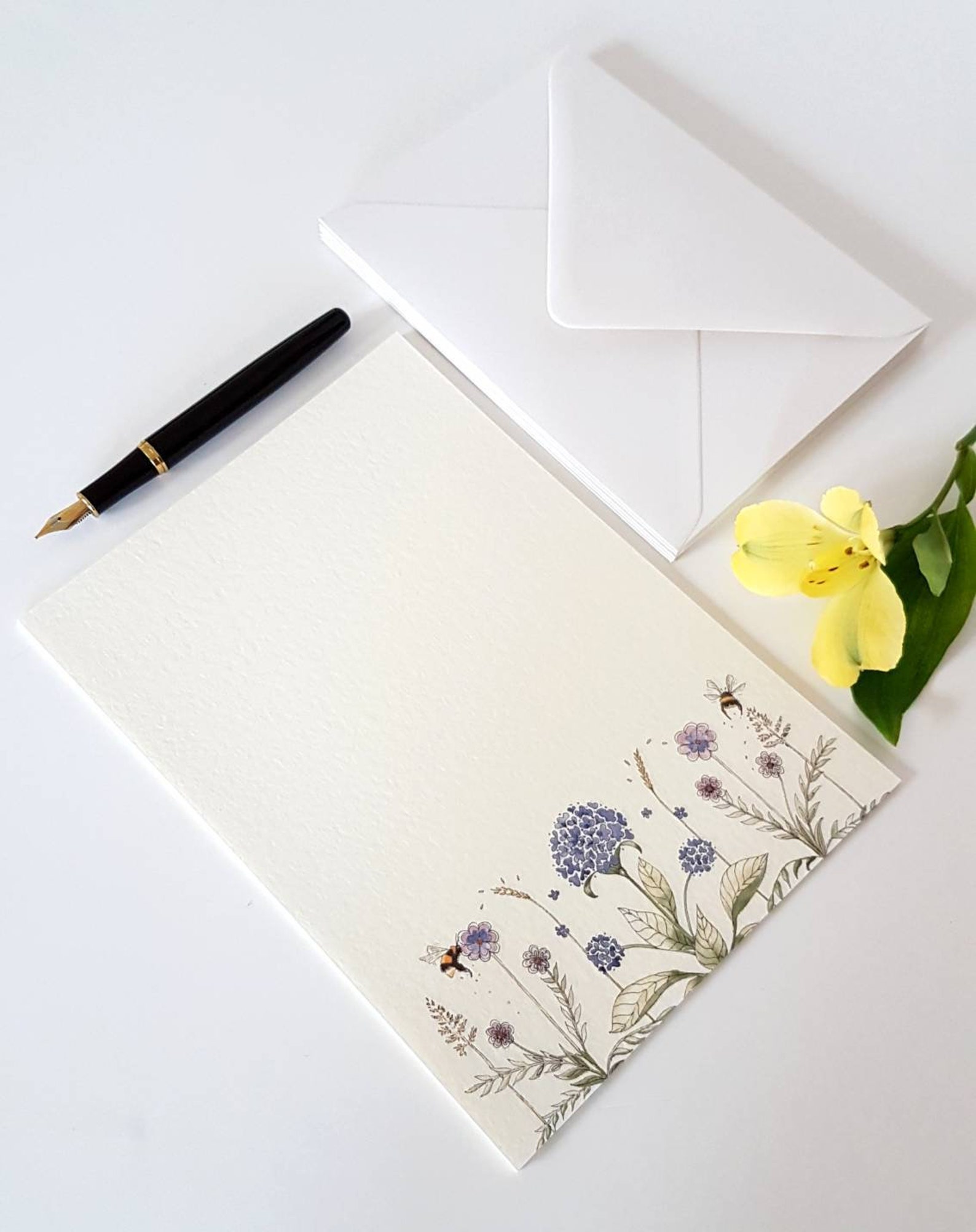 Botanical writing paper gift set with posh envelopes luxury | Etsy