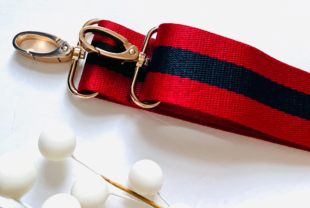 Adjustable Red and Navy Stripe Bag Strap, Removable Purse Strap With ...