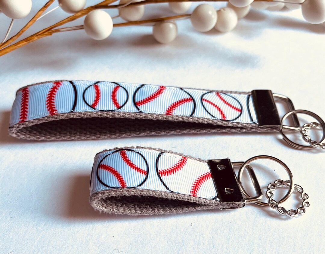 Baseball Keychain: Sports Fan Cotton Webbing Keyfob - Etsy