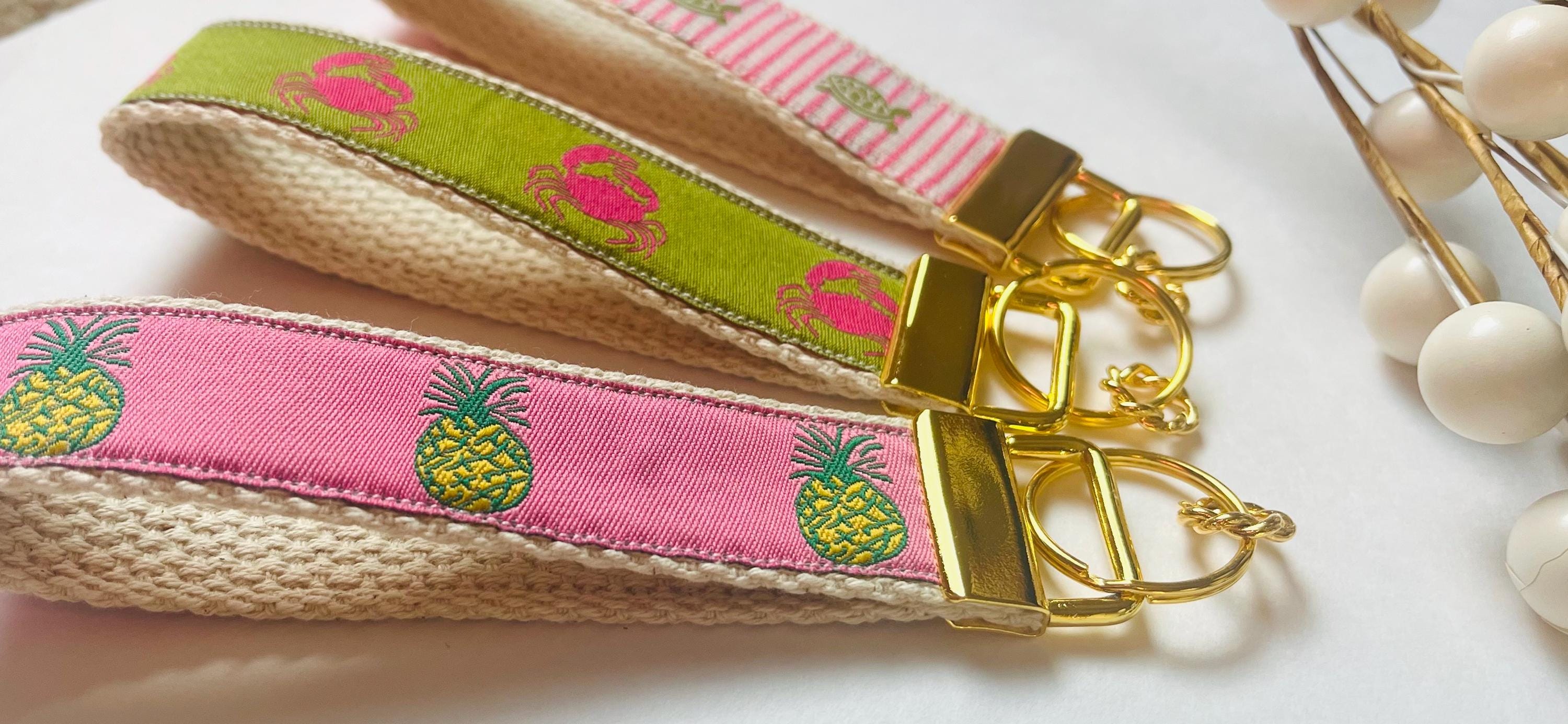 Pink Pineapple Keychain: Tropical Coastal Decor - Etsy