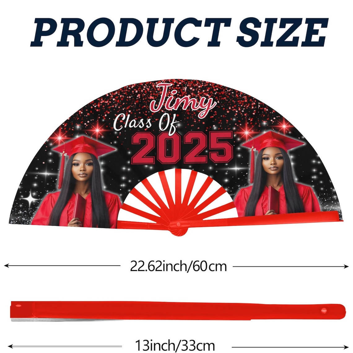 Custom Graduation Clack Fan With Photo/text : Personalized School ...