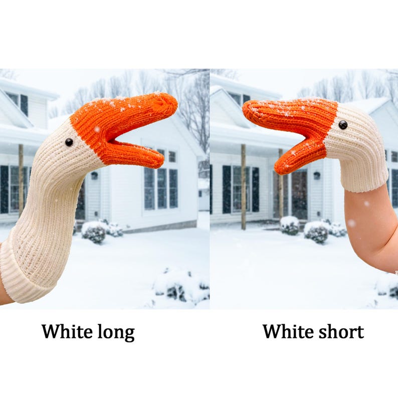 Crochet Goose Mittens – Funny 3D Knit Animal Gloves - Etsy