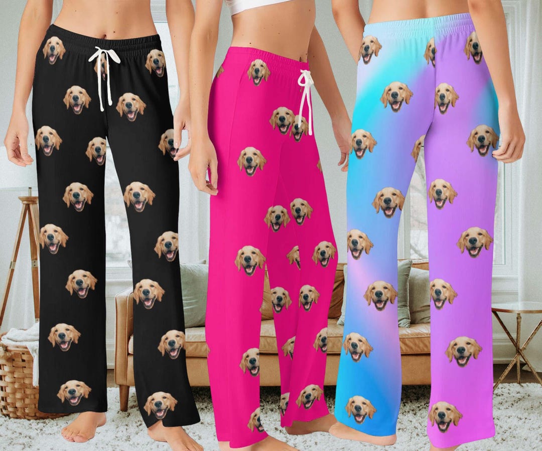 Custom Pet Photo Pajama Pants, Personalized Face Trousers - Etsy