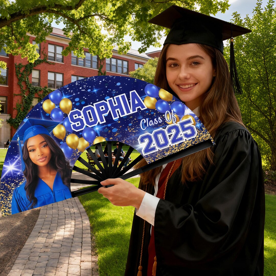 Custom Graduation Clack Fan With Photo/text : Personalized School ...