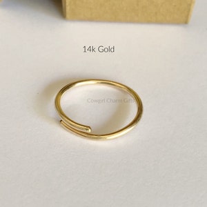 Solid Gold Adjustable Ring, 14k Gold Thumb Rings for Women, Solid Gold ...