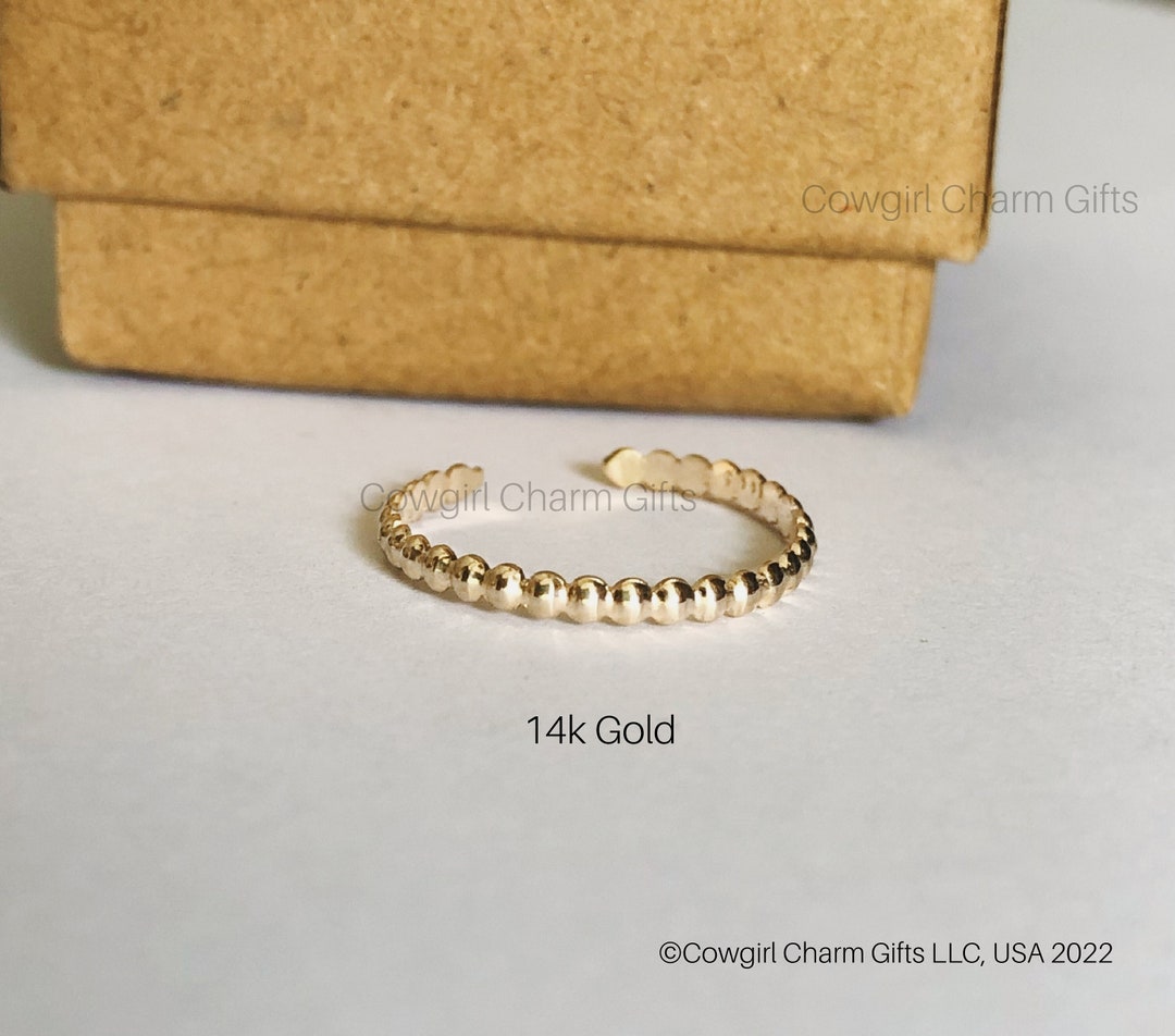 Gold Toe Ring, Solid 14K Gold Toe Ring, 14k Gold Toe Rings, Toe Rings ...