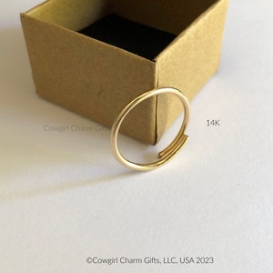 Solid Gold Adjustable Ring, 14k Gold Thumb Rings for Women, Solid Gold ...