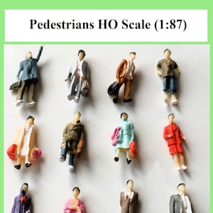 Set of 12 Painted People, H0 Scale MODEL TRAIN Accessory, Model Rail ...