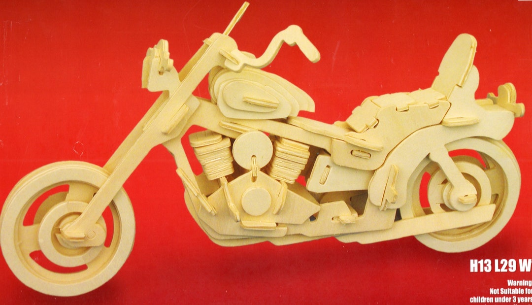 American Motorcycle WOODEN MODEL KIT 3D Puzzle Wood Craft Kit Brand New ...