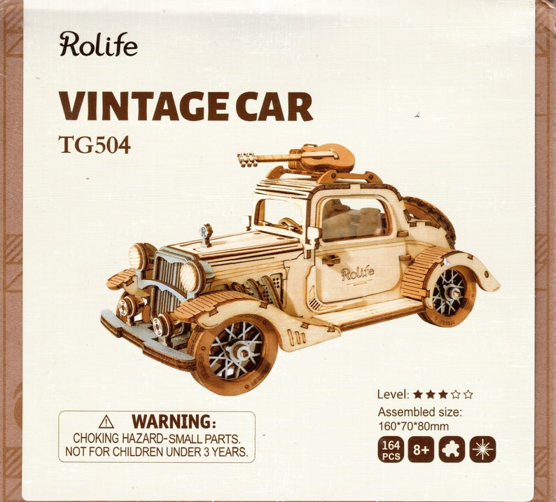 Vintage Car Laser-Cut Wood MODEL KIT Brand New | Etsy