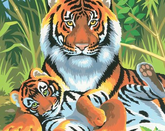 Tiger Paint by Number Kit - Etsy