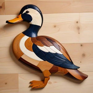 Duck V2 Intarsia Pattern for Wood, Marquetry, Diamond Painting Home ...