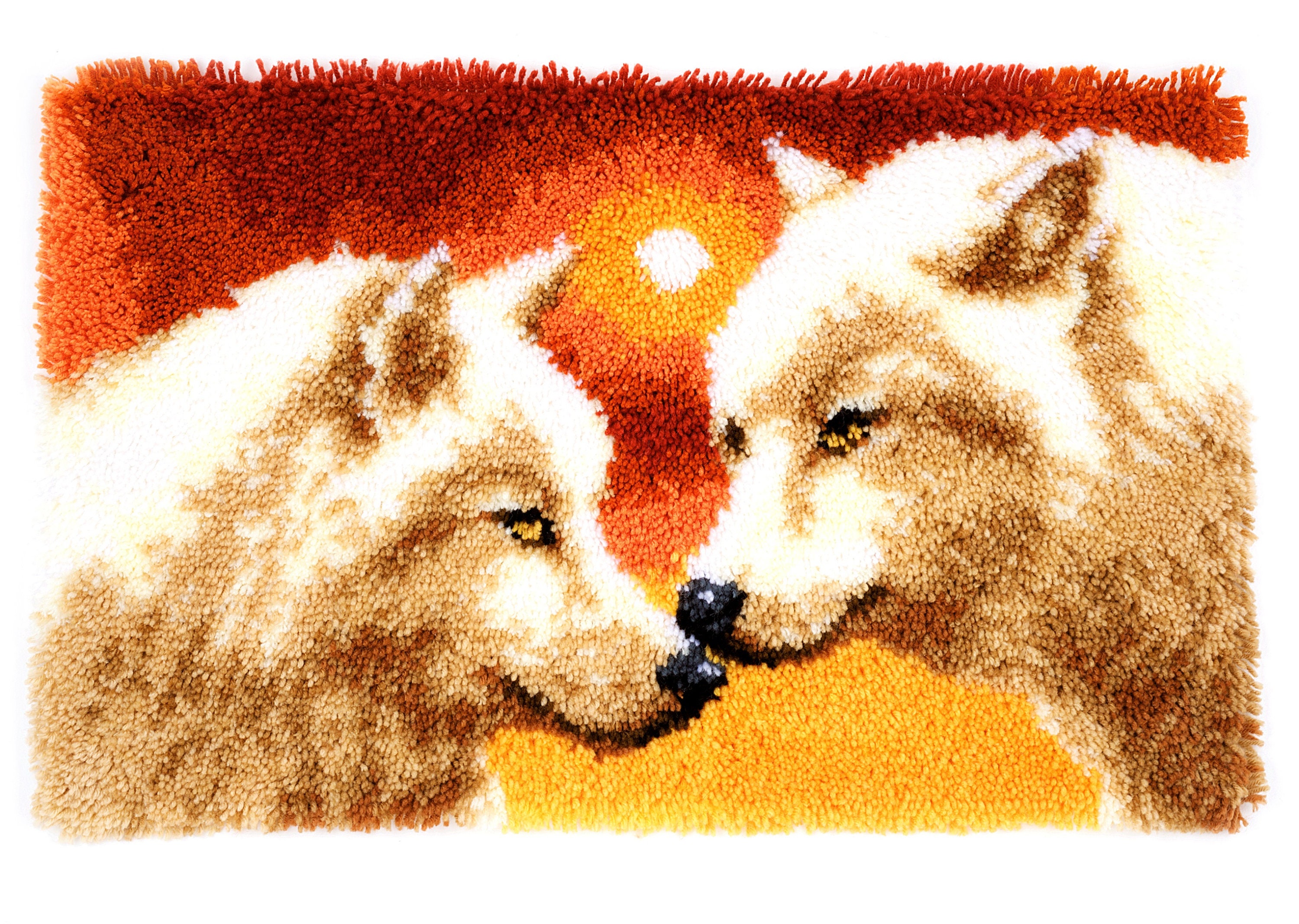 Latch Hook Rug Kit SUNSET WOLVES Vervaco Animal Rug | Etsy